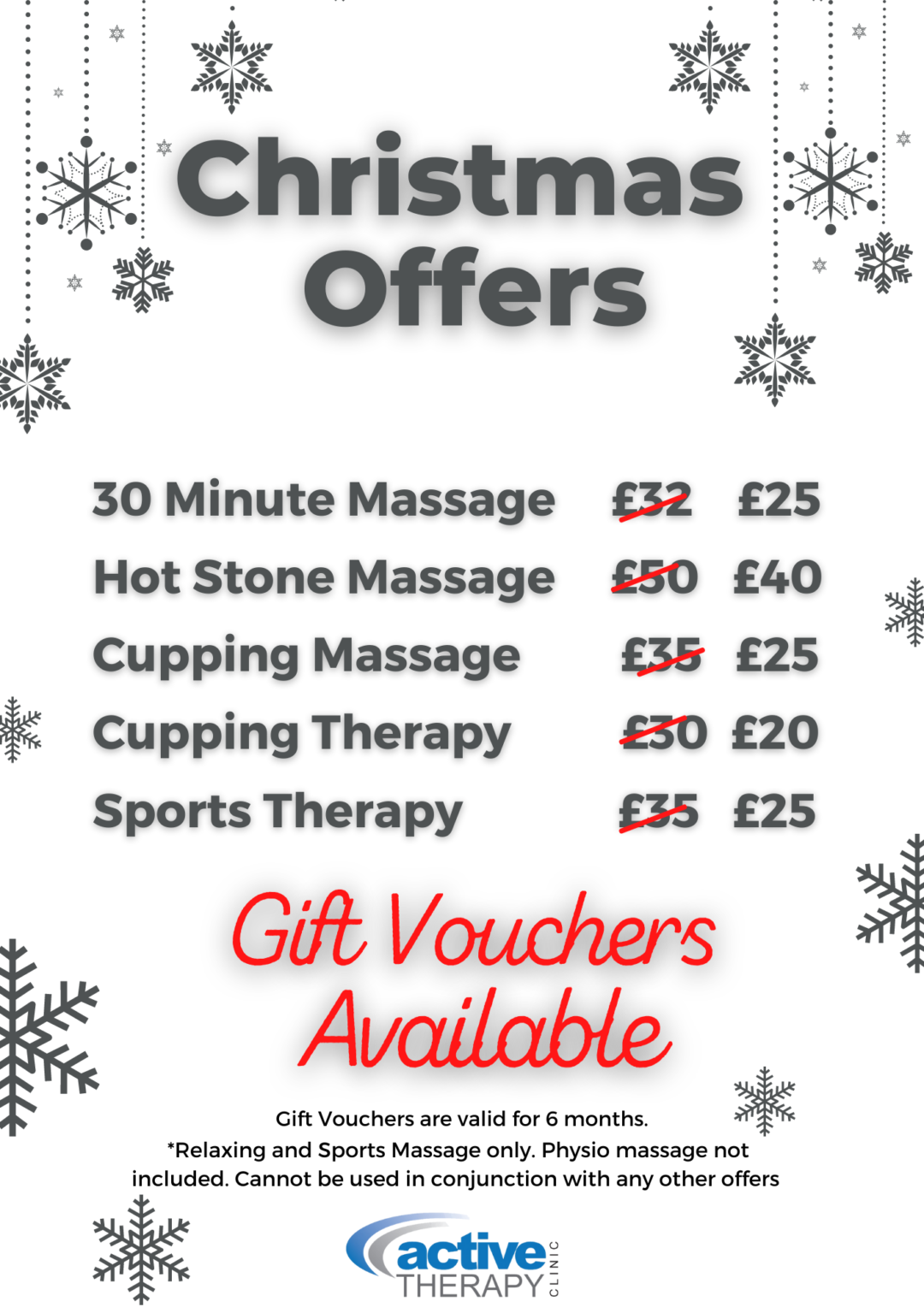 Christmas Offers at Active Therapy - Active Therapy Clinic